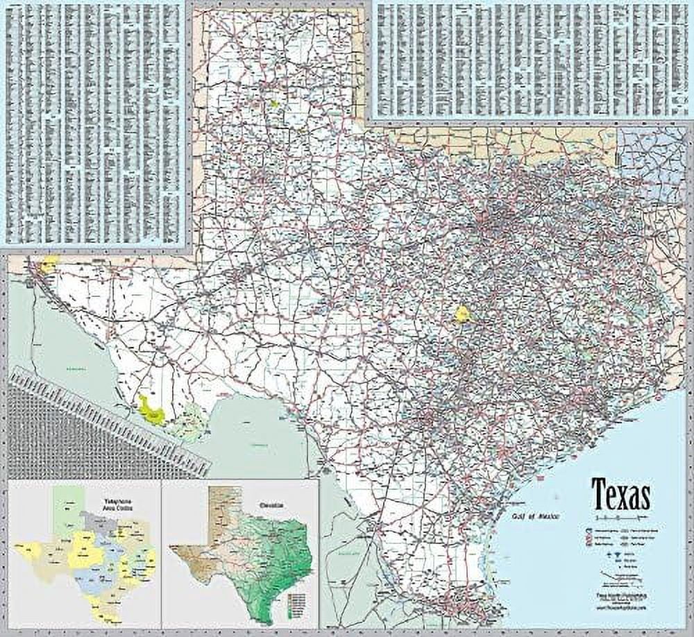 Texas Executive Wall Map - Paper 42w x 39h - Walmart.com