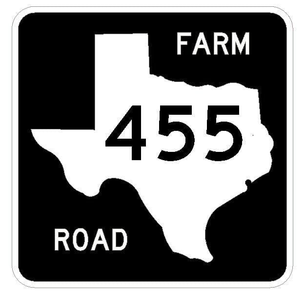 Texas Farm to Market FM Road 455 Metal Sign Decal Highway Sign Size: 12 ...