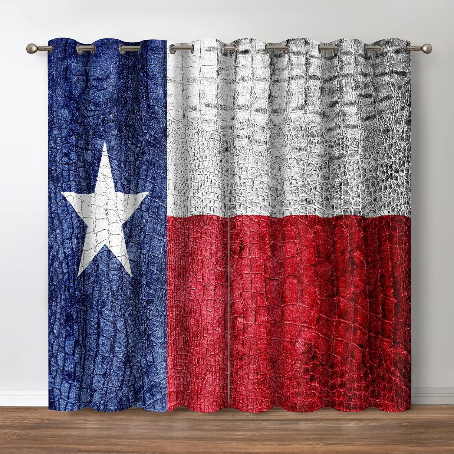 Texas Flag Blackout Curtains - Room Darkening Window Drapes Painted on ...