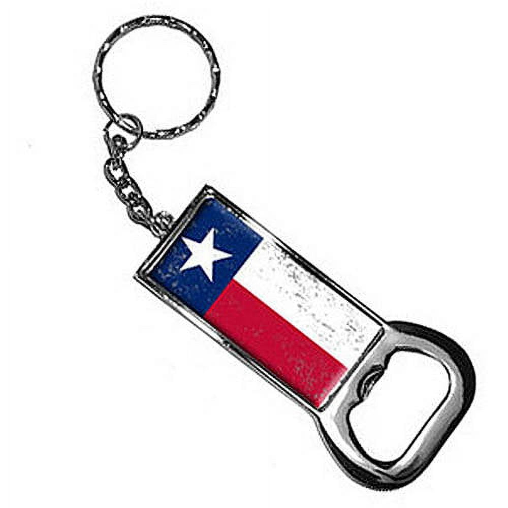 Texas Flag Distressed Keychain Key Chain Ring Bottle Bottlecap Opener ...