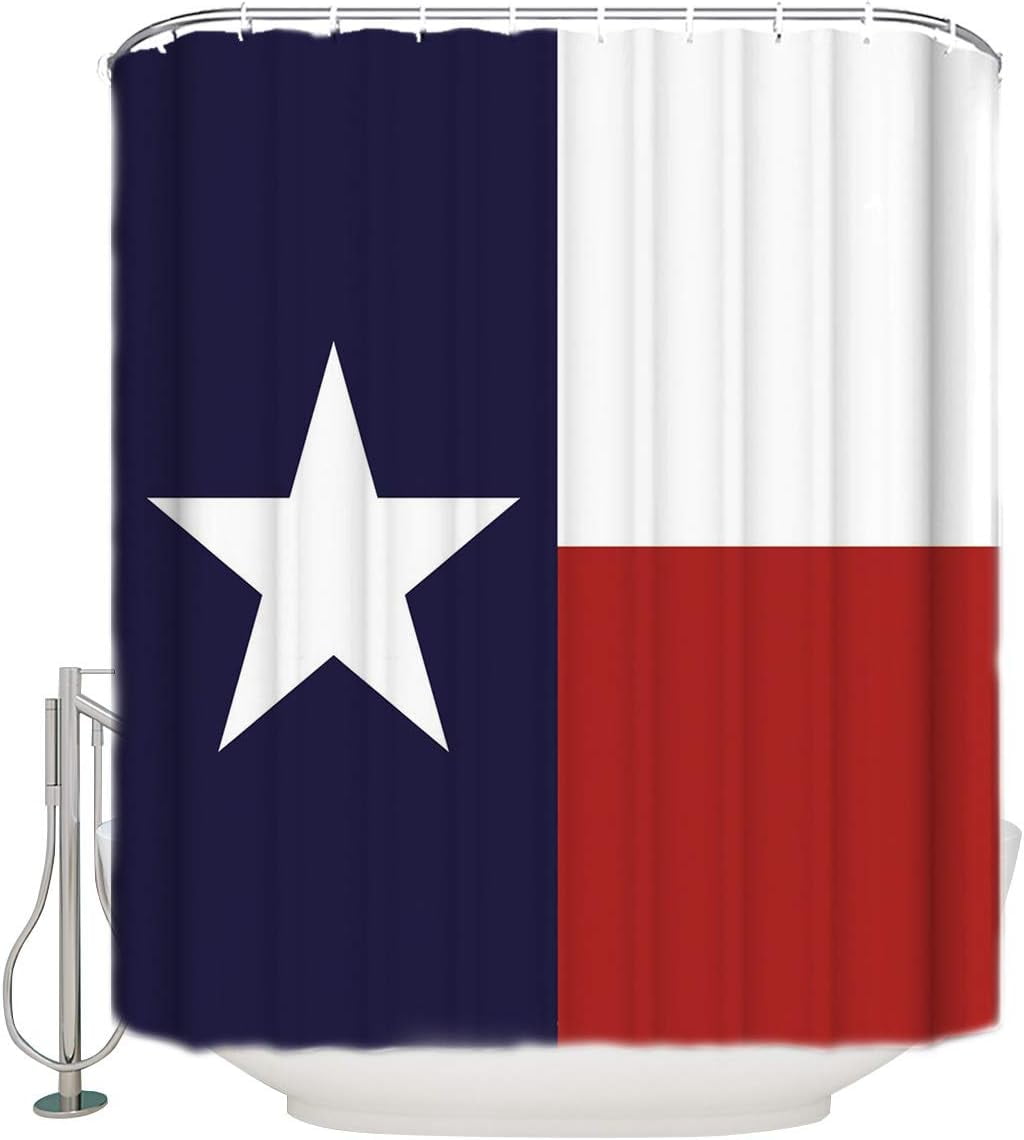 Texas Flag Lone Star Shower Curtains for Bathroom, 72inch Long Shower ...