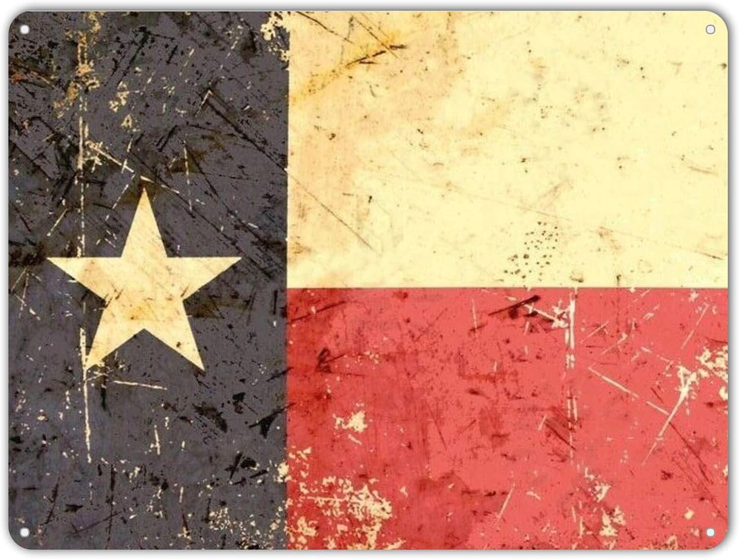 Texas Flag Lone Star State Rustic Patriotic Garage Bar Wall Decor Metal ...