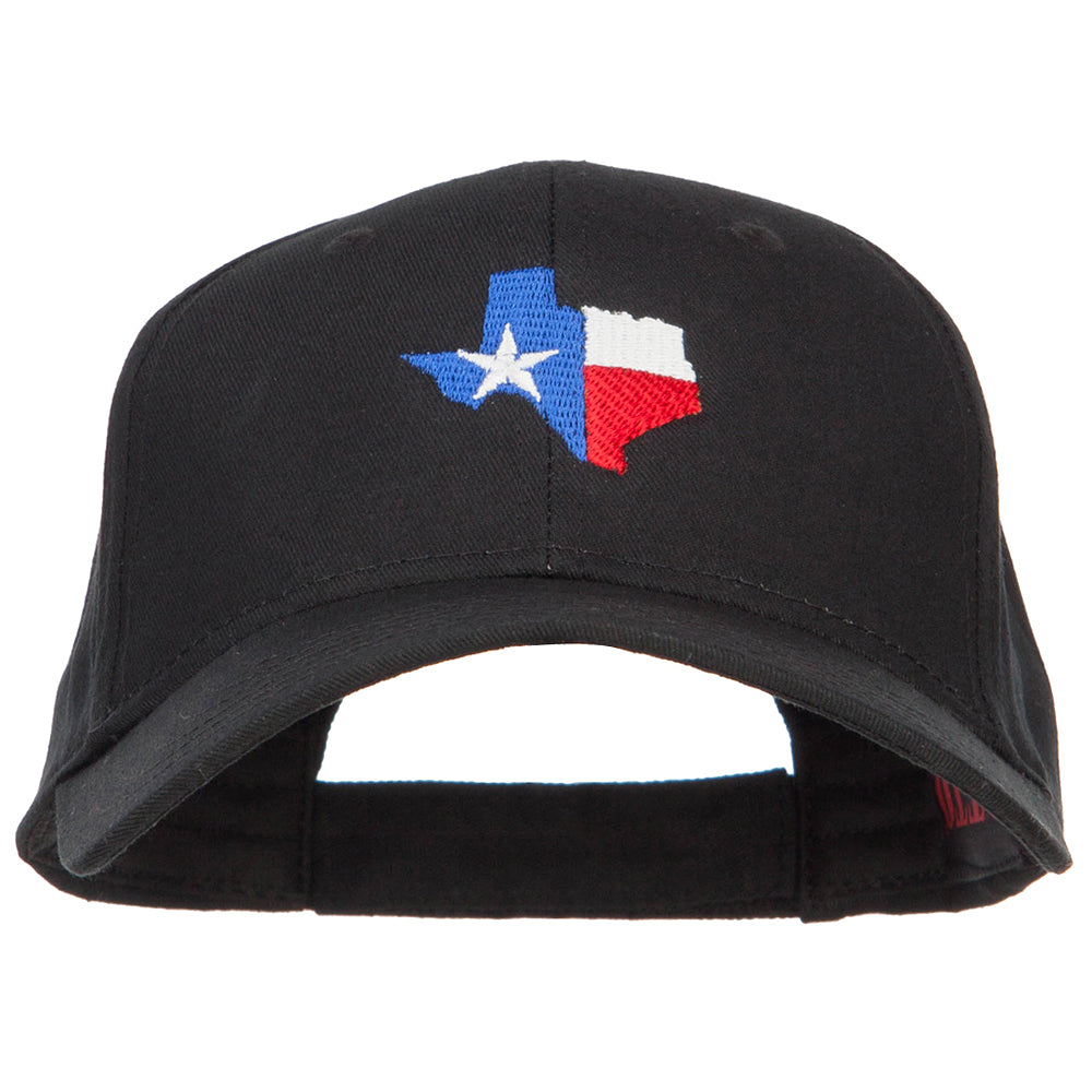 Texas Flag Map Embroidered Cotton Twill Cap - Black OSFM - Walmart.com
