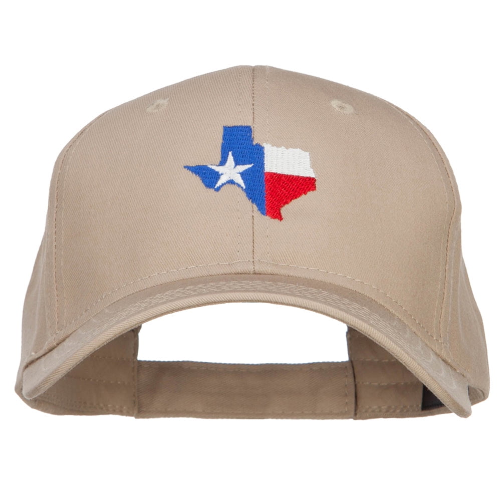 Texas Flag Map Embroidered Cotton Twill Cap - Khaki OSFM - Walmart.com