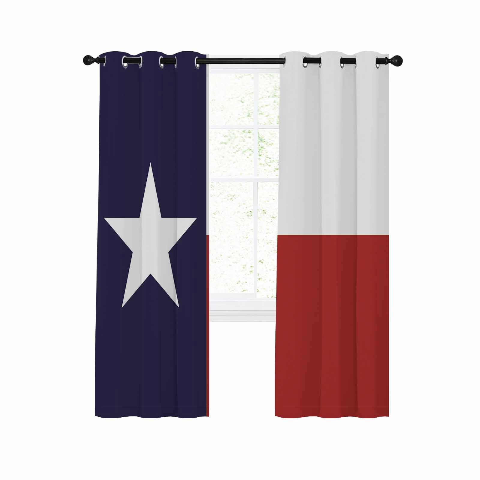 Texas Flag Red Blue and White Blackout Curtains 45 Inches Long for ...