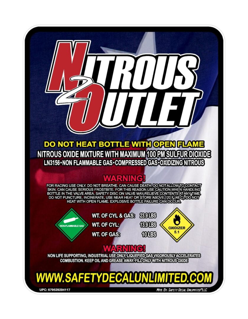 Texas Flag Red White Blue Customize Nitrous Oxide Bottle Replacement ...