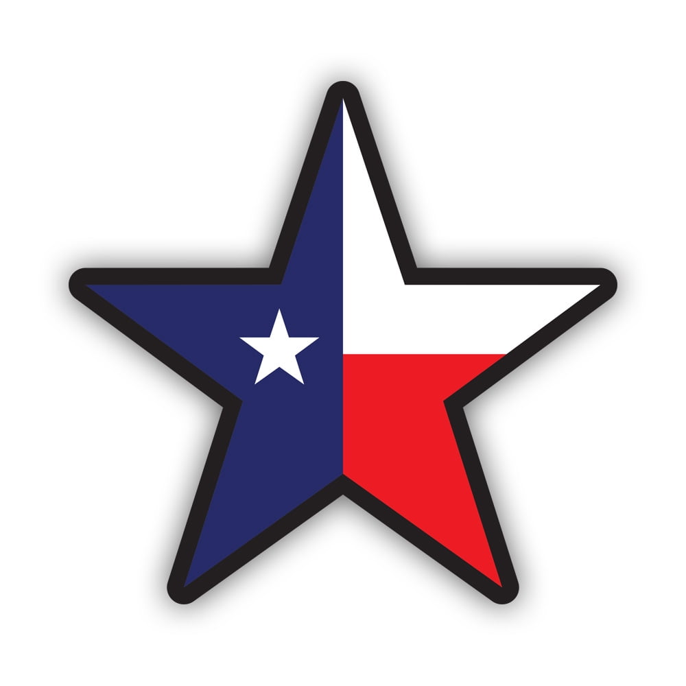 Texas Flag Star Sticker Decal - Self Adhesive Vinyl - Weatherproof ...