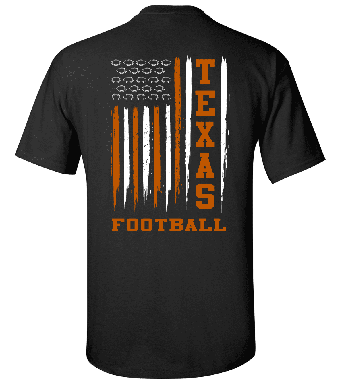 Texas Football Team American Sports T-Shirt, Men's Large, Black ...