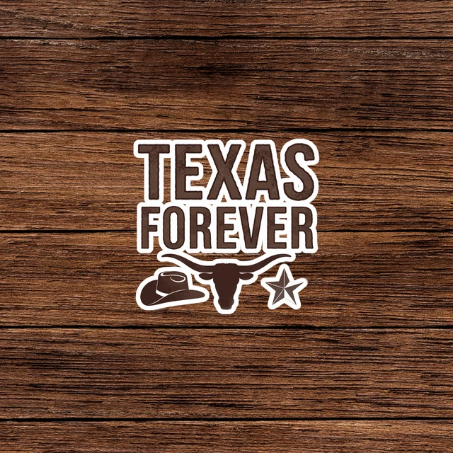 Texas Forever - Rustic Western Cowboy Hat Star Longhorn Stickerphone ...