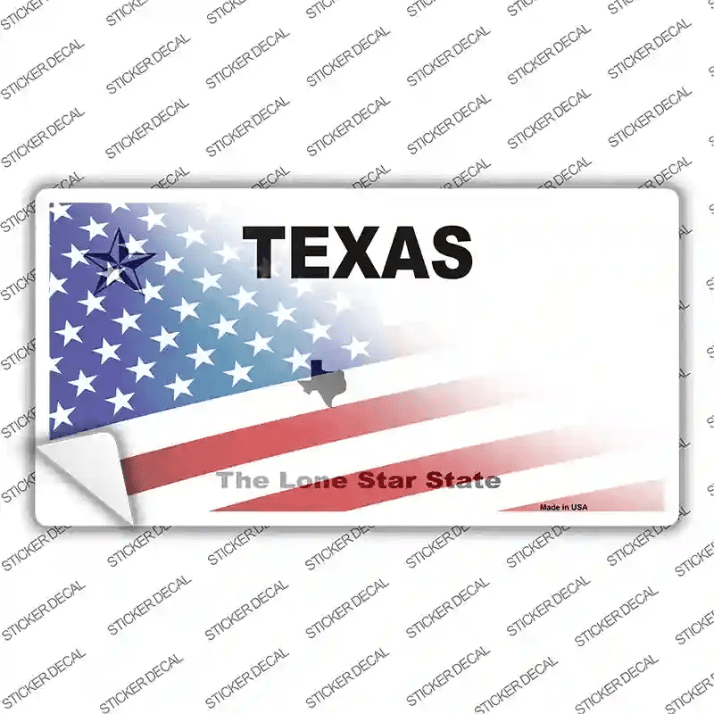 Texas Half American Flag Novelty Sticker Decal X-Large - Walmart.com