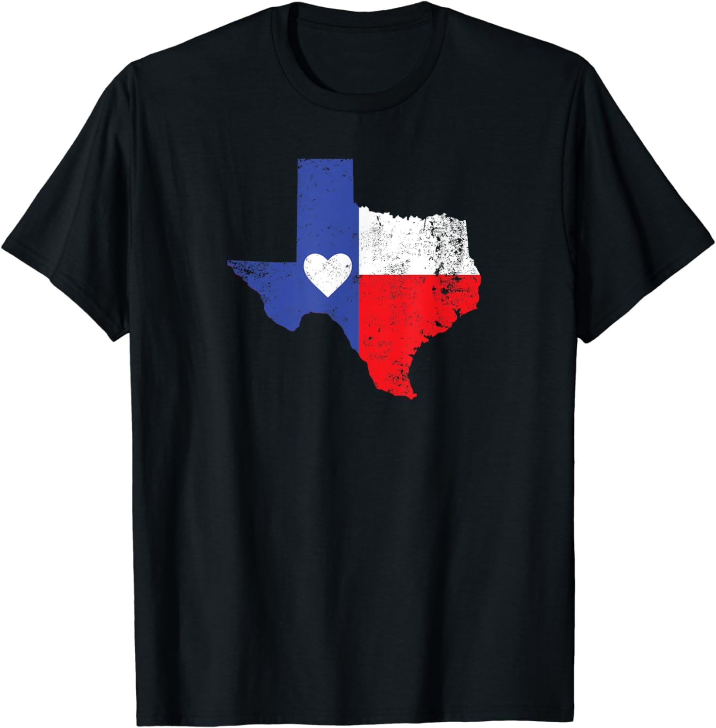 Texas Heart Flag State Outline T-Shirt - Walmart.com