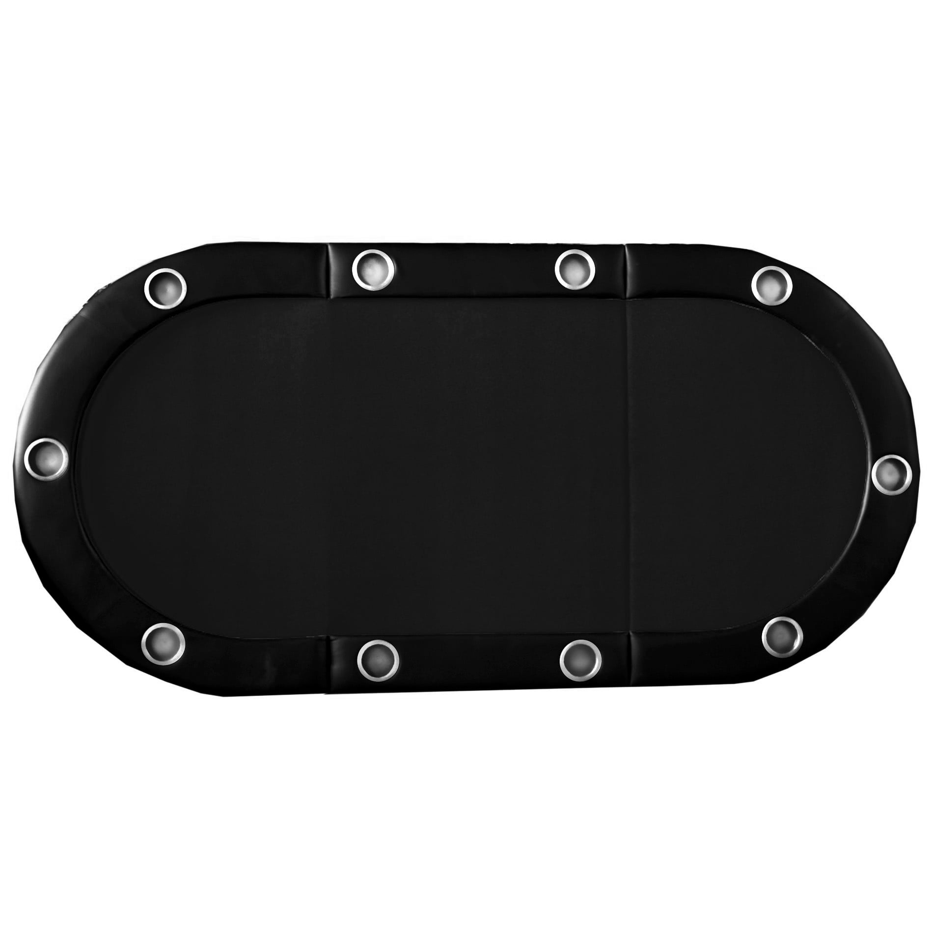 Texas Hold'em Poker Mat, Portable Poker Table Top, 10 Player Oval ...