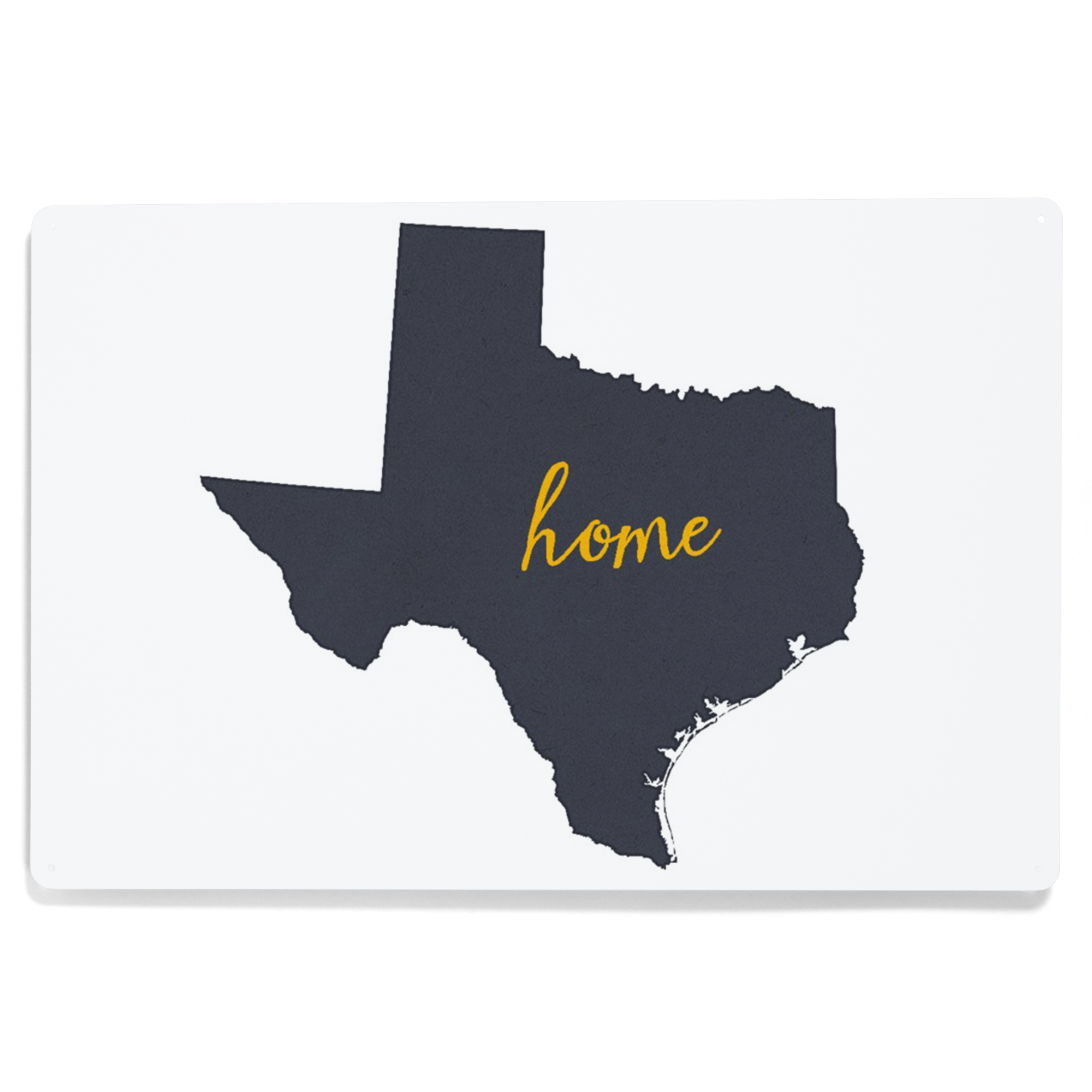 Texas, Home State, Gray on White (12x18 Aluminum Art, Indoor Outdoor ...
