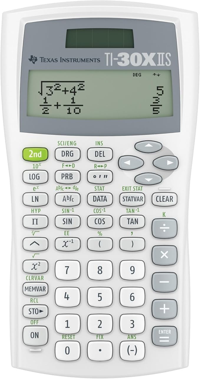 Texas Instruments TI-30XIIS Scientific Calculator, White - Walmart.com