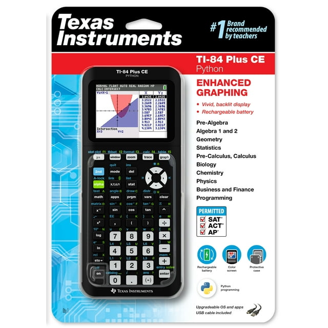 Texas Instruments TI-84 Plus CE Graphing Calculator for School, Black ...