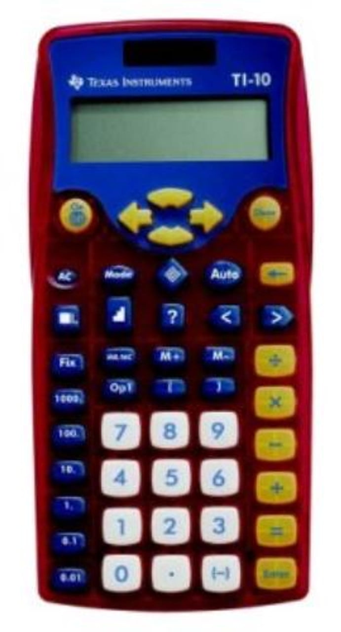 Texas Instruments Ti-10 Elementary Calculator (10-Bk-C) - Walmart.com