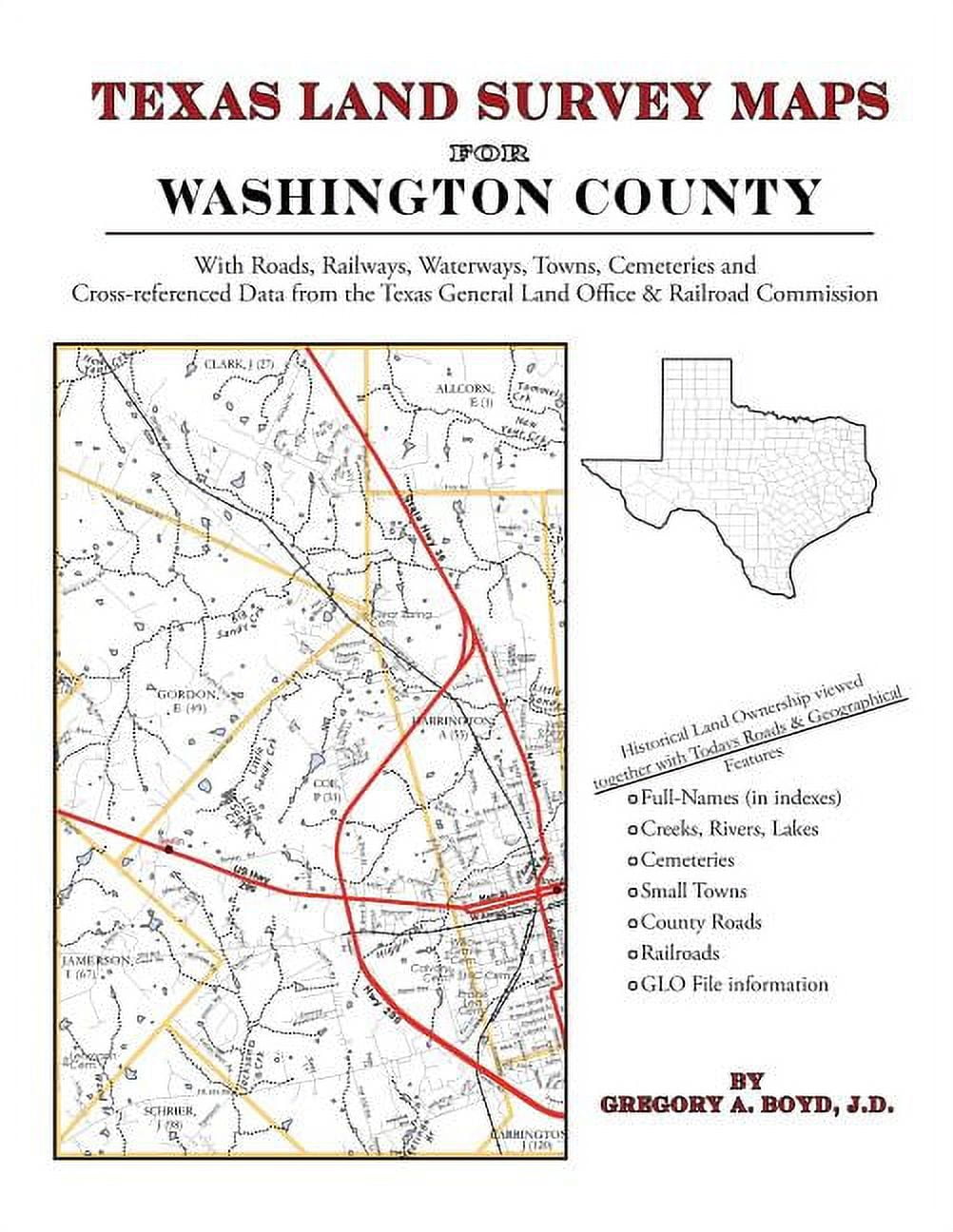 Texas Land Survey Maps for Washington County (Paperback) - Walmart.com