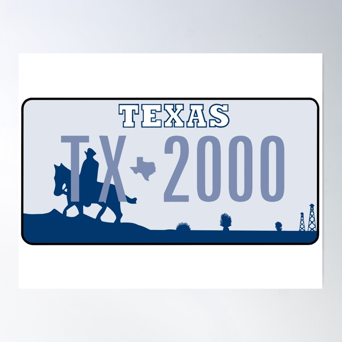Texas License Plate Poster Wall Art, Modern Wall Decor For Living Room ...