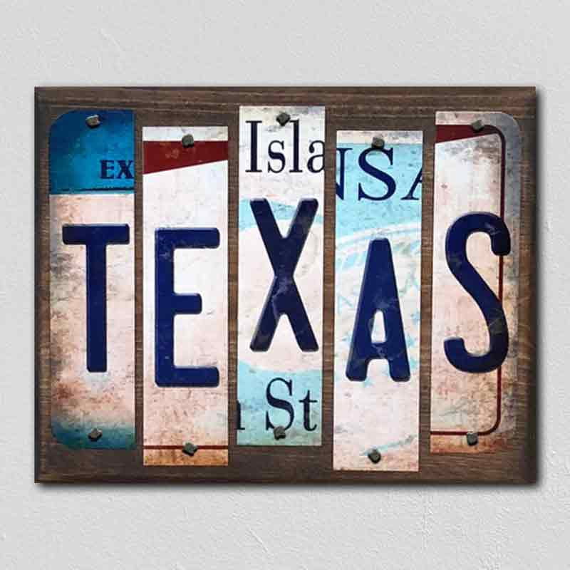 Texas License Plate Tag Strips Novelty Wood Signs WS-193 8" x ...