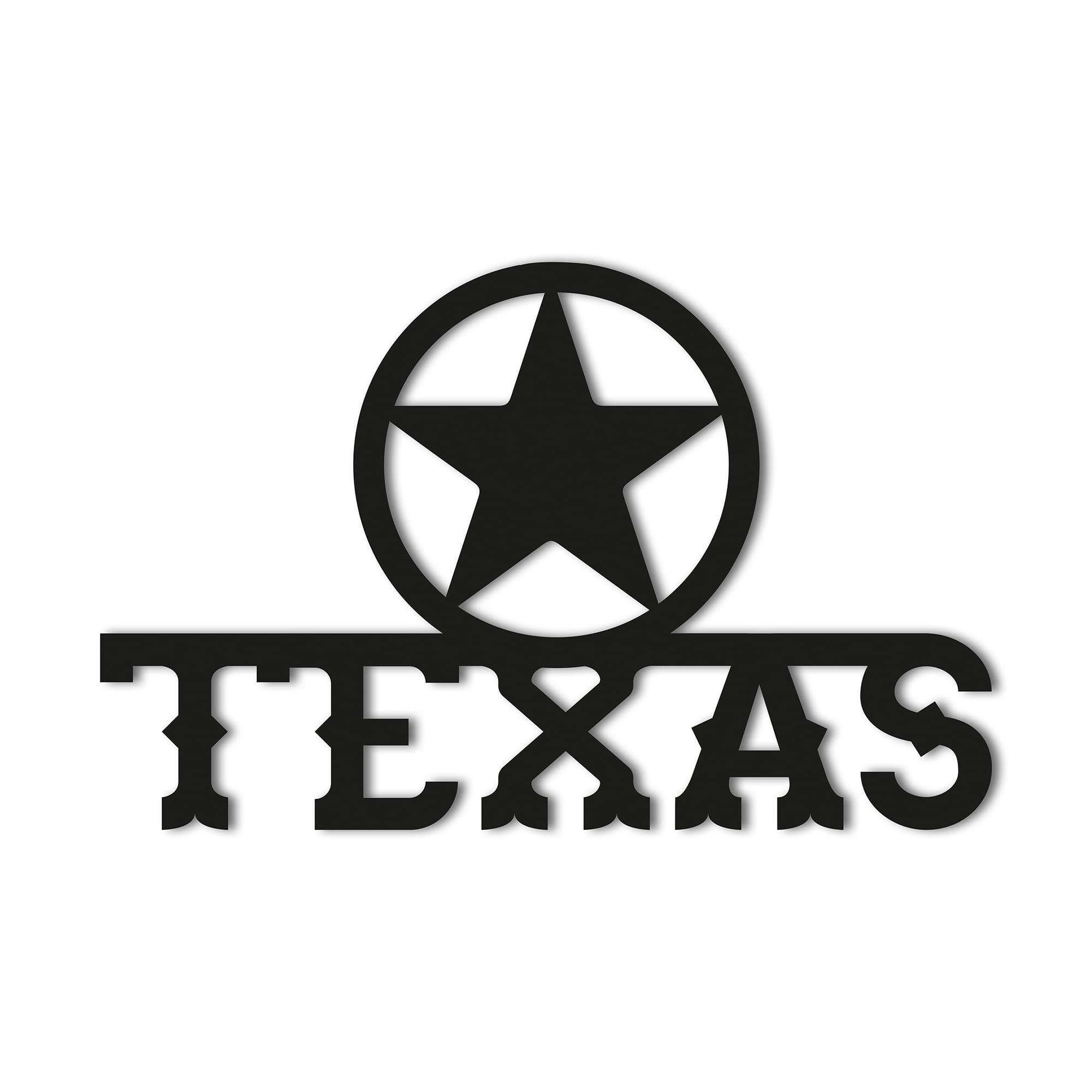 Texas Lone Star Metal Wall Sign Western Themed Metal Decorative Home ...