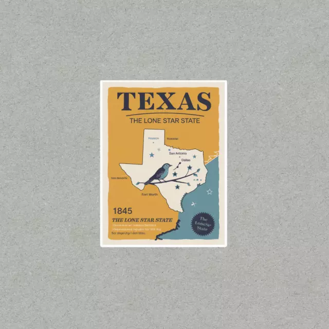 Texas The Lone Star State 1845 Independence Vintage-Style Map ...