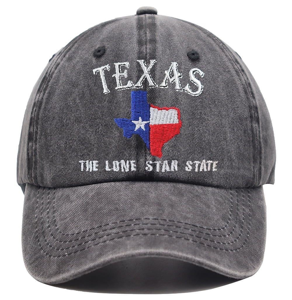 Texas Lone Star State Hat, TX States Flag Map Shape Embroidered ...
