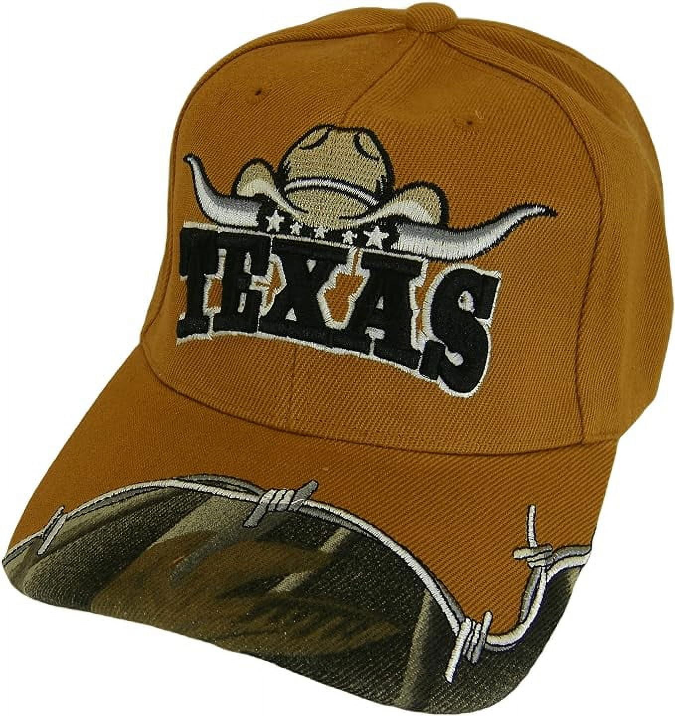 Texas Longhorn Cowboy Hat Barbed Wire Adult Size Adjustable Baseball ...
