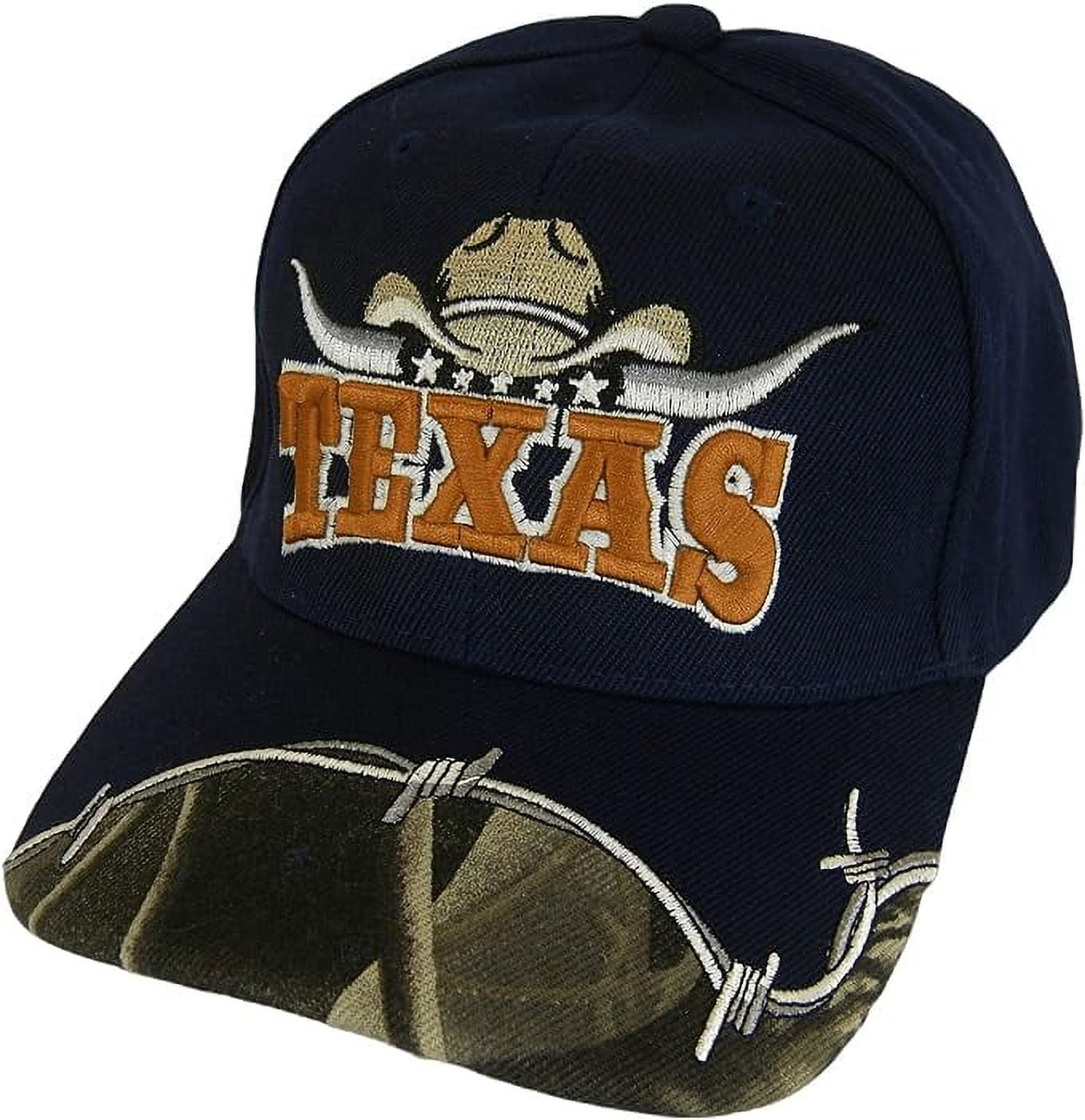 Texas Longhorn Cowboy Hat Barbed Wire Adult Size Adjustable Baseball ...
