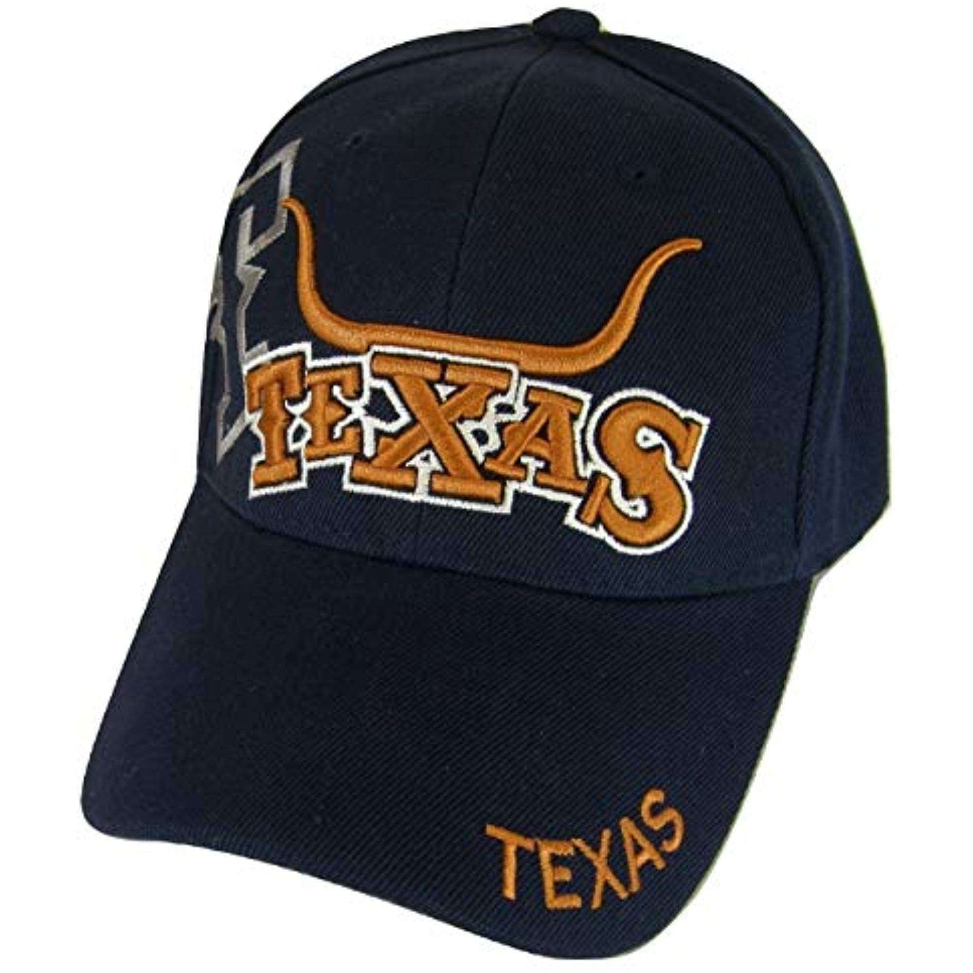 Texas Longhorn & State Flag Adjustable Baseball Cap (Navy) - Fashion ...
