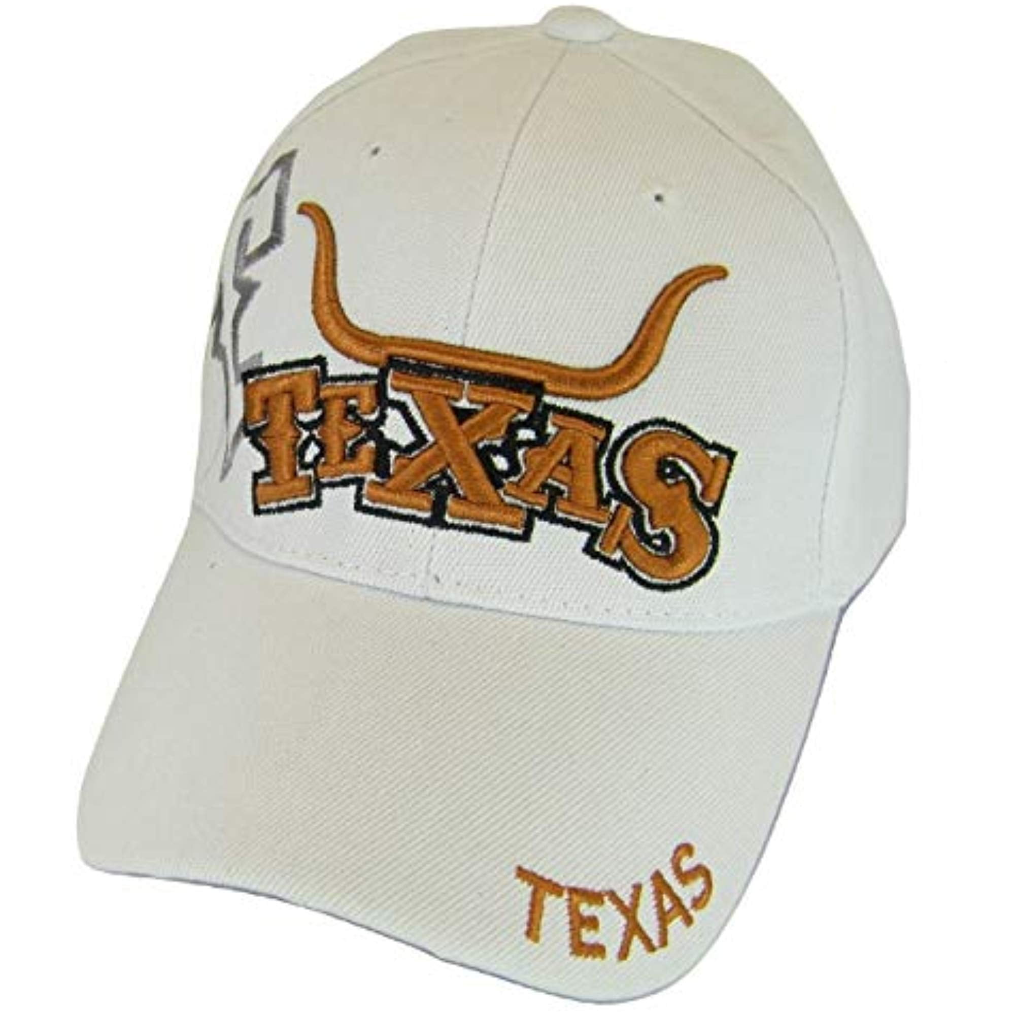 Texas Longhorn & State Flag Adjustable Baseball Cap (White) - Walmart.com