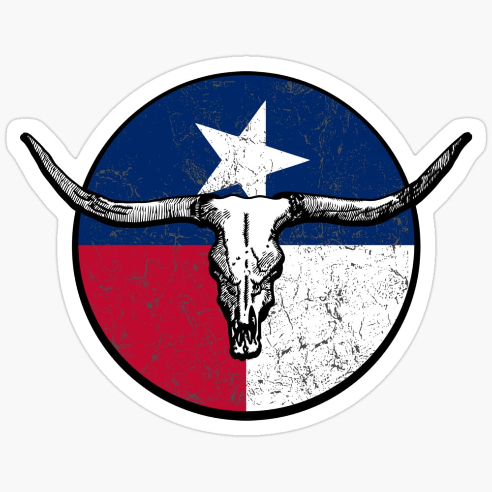 Texas Longhorn Sticker Phone Decal Water Bottle Stickers Car Decals ...