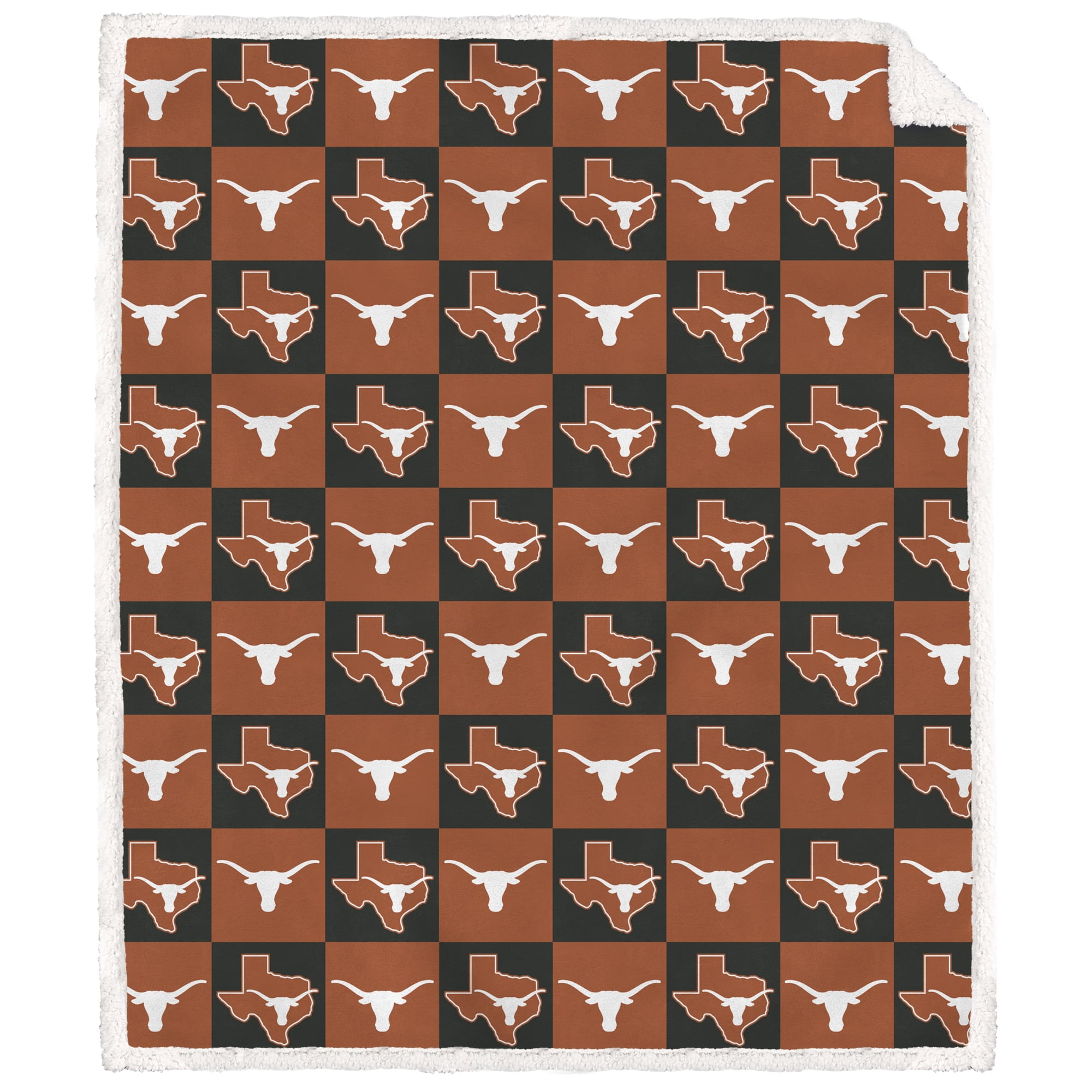 Texas Longhorns 50'' x 60'' Checkered Short Plush Sherpa Blanket ...