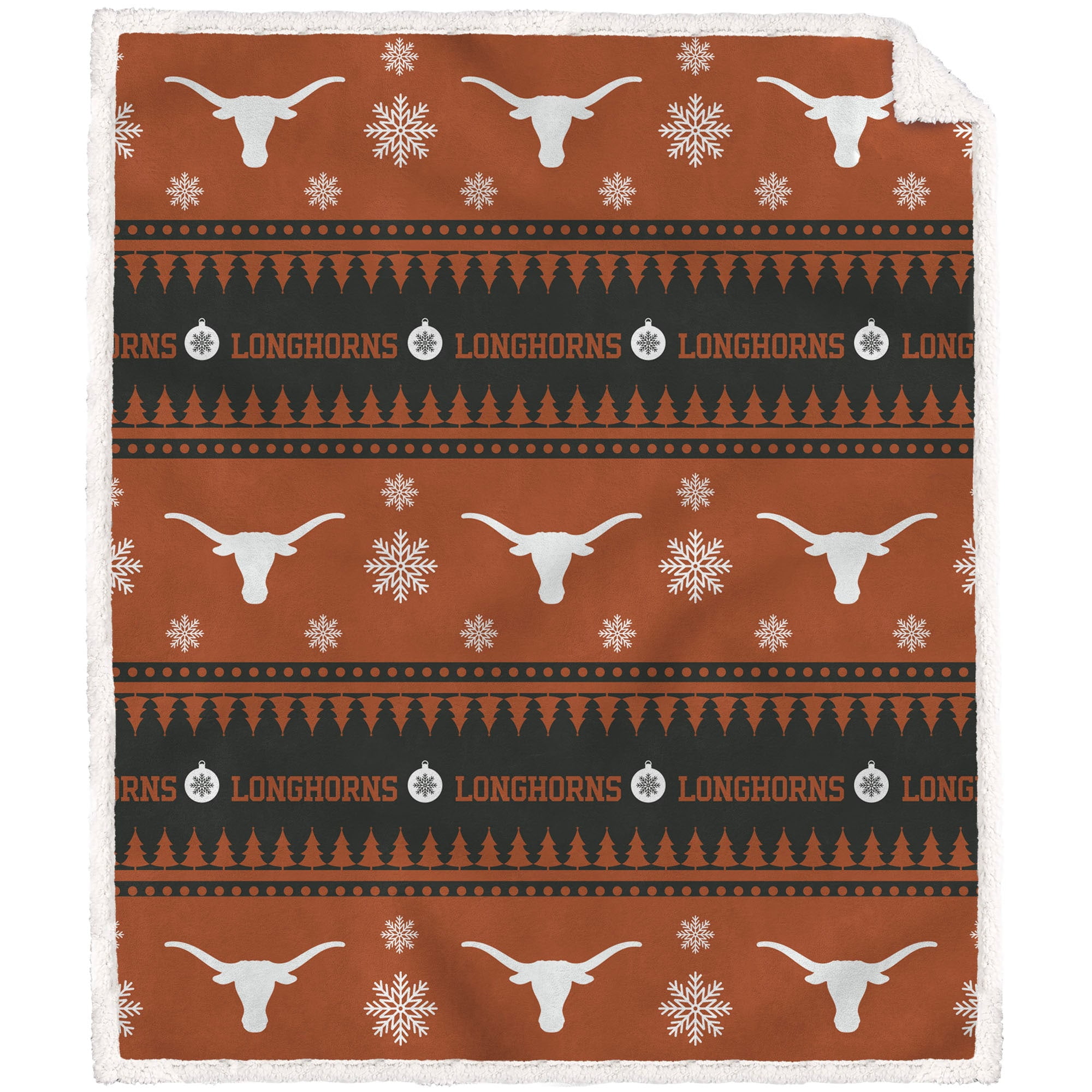 Texas Longhorns 60'' x 70'' Holiday Gift Wrap Sherpa Flannel Fleece Blanket - Walmart.com