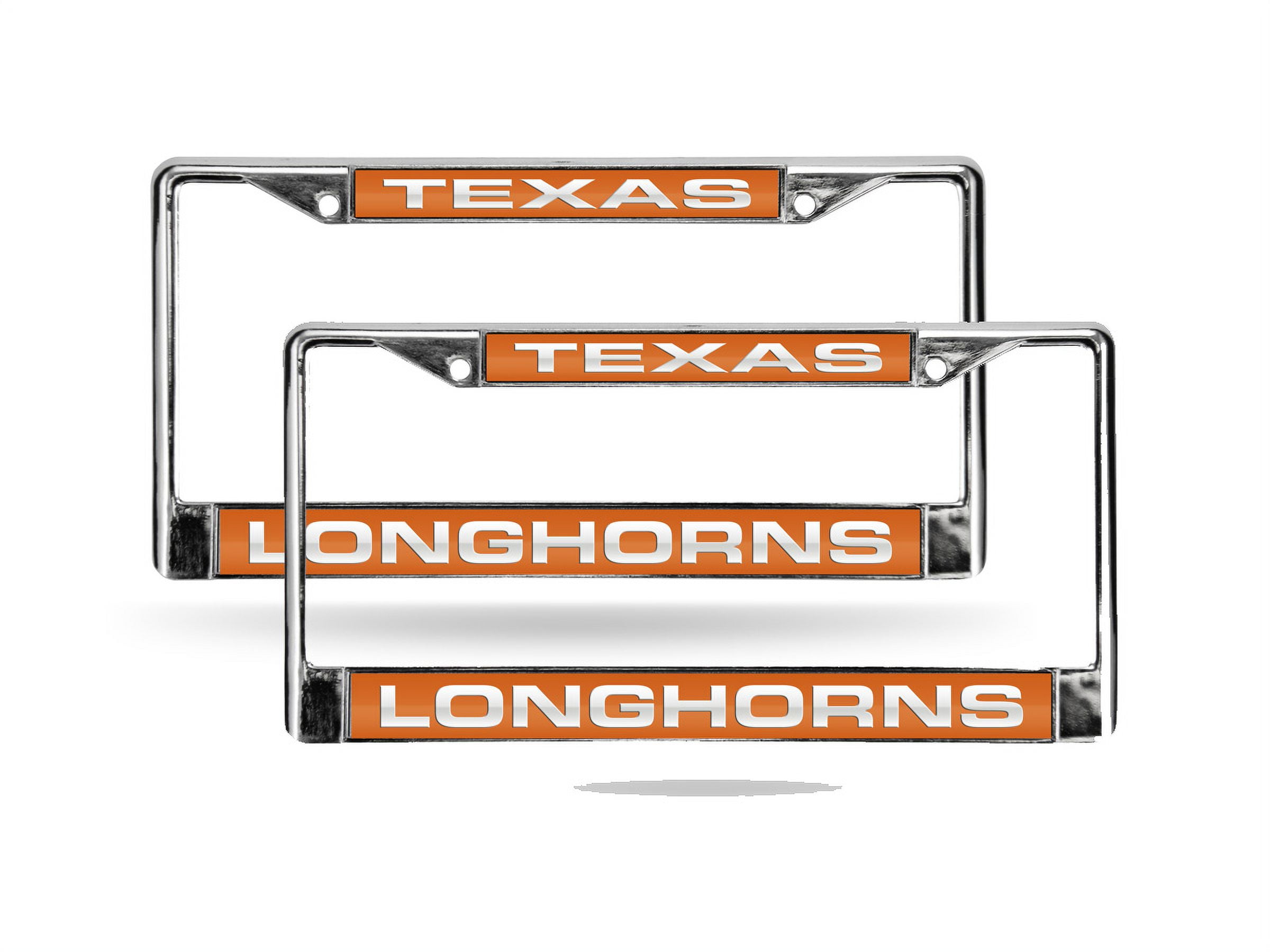 Texas Longhorns Chrome Metal Laser Cut License Plate Frame - Set of Two ...