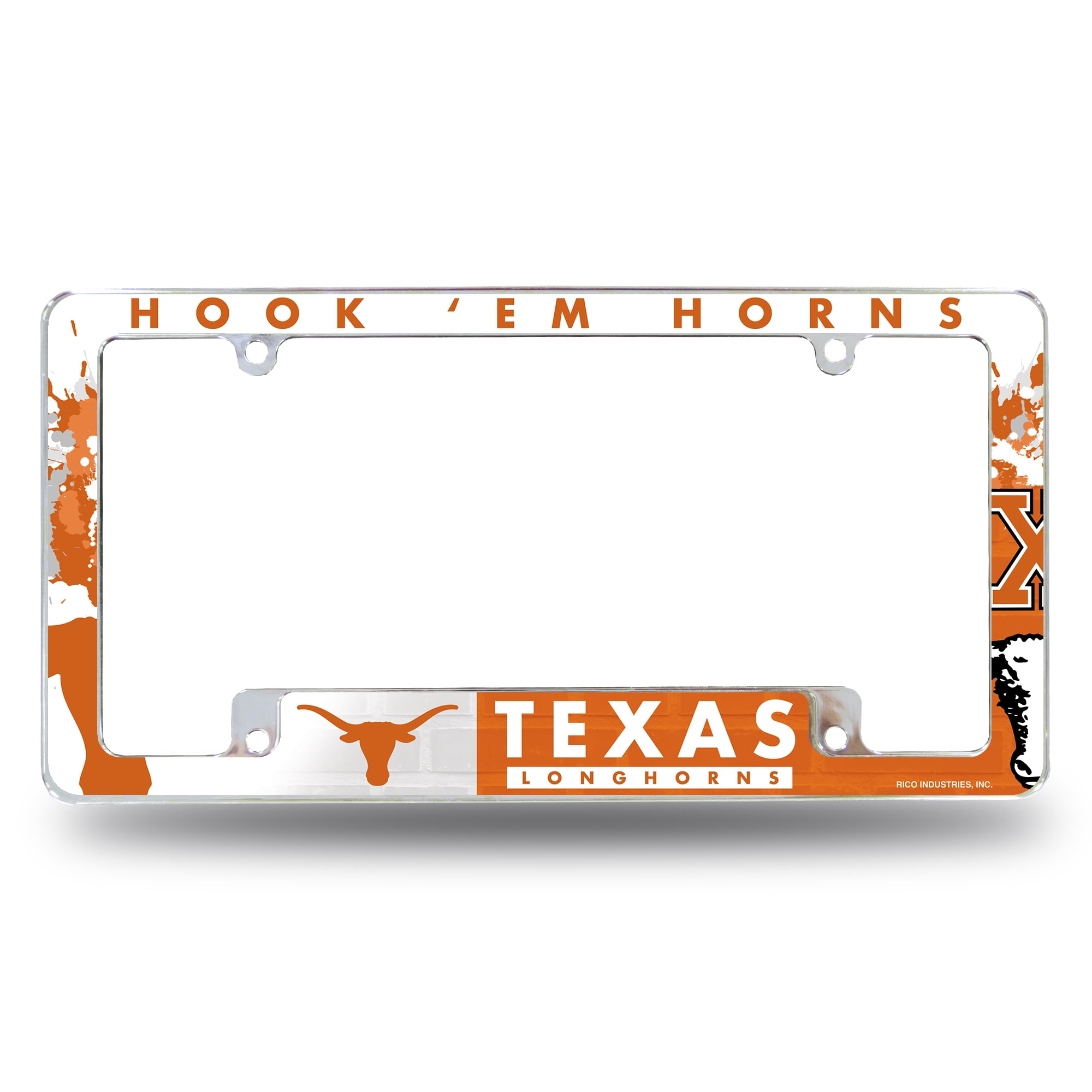 Texas Longhorns Chrome Metal License Plate Frame with Bold Full Frame ...