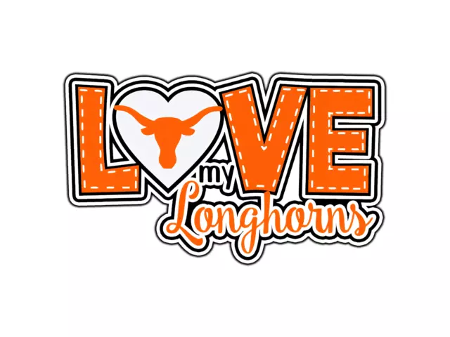 Texas Longhorns Love Logo #2 Waterproof Sticker Phone Decal Water ...