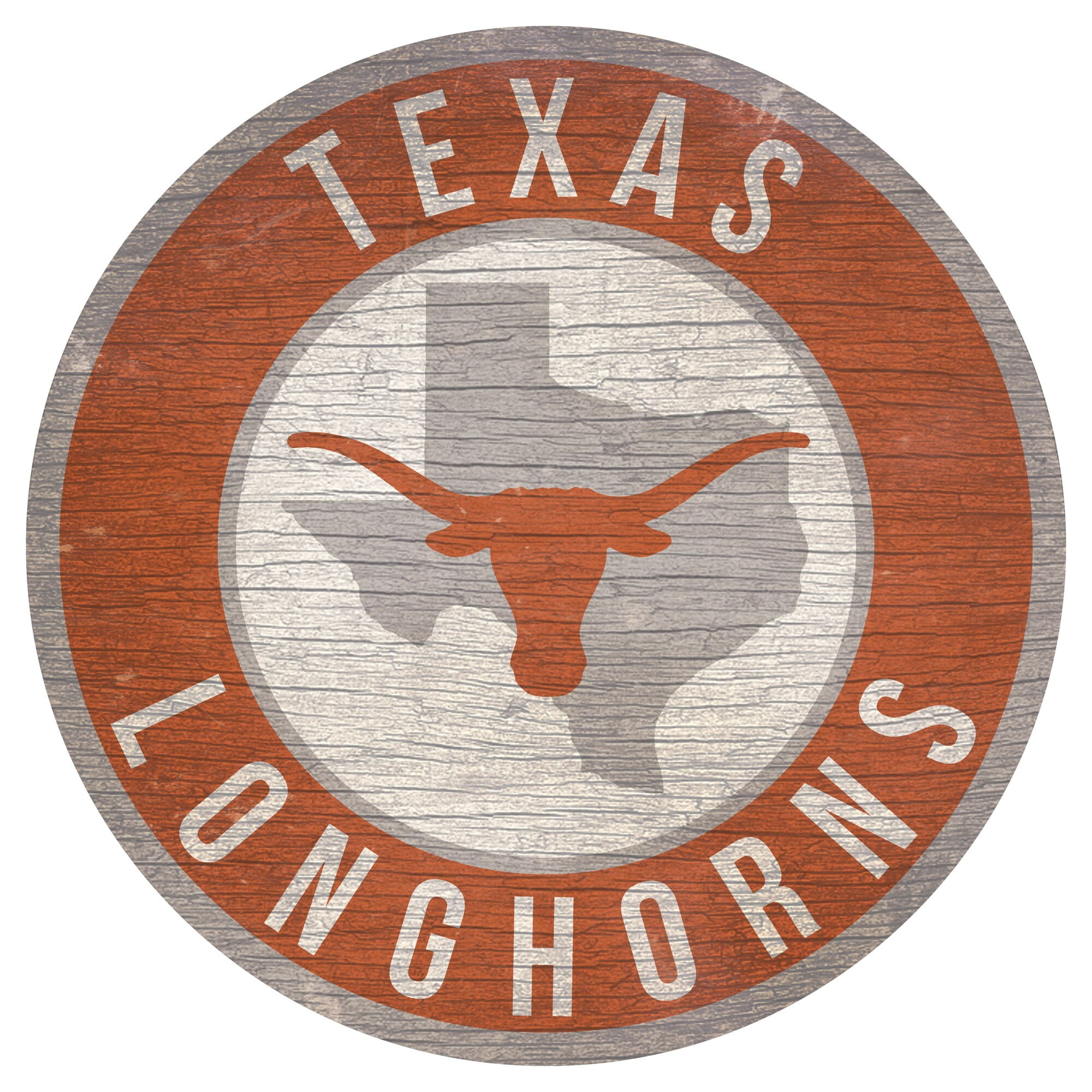 Texas Longhorns Sign Wood 12 Inch Round State Design - Walmart.com