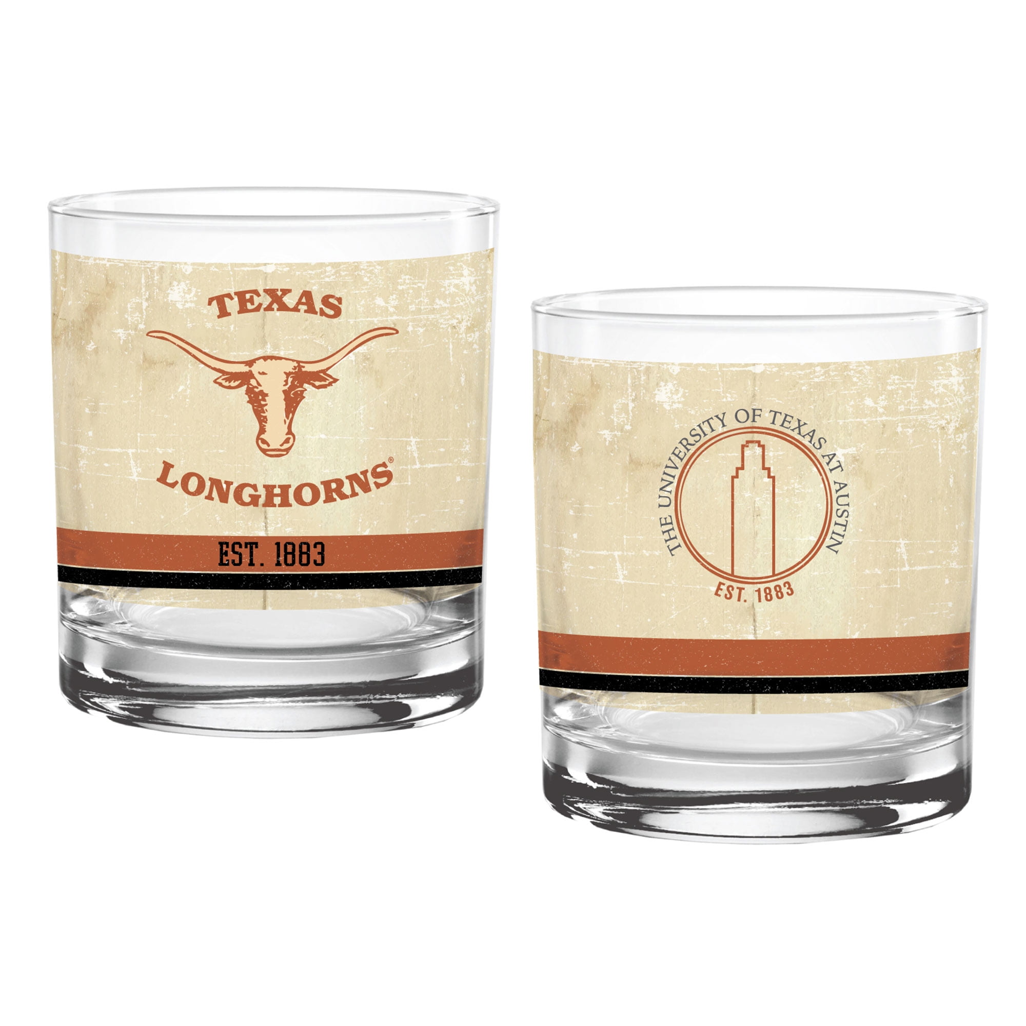 Texas Longhorns Two-Pack 14oz. Tan Vintage Glass Set - Walmart.com