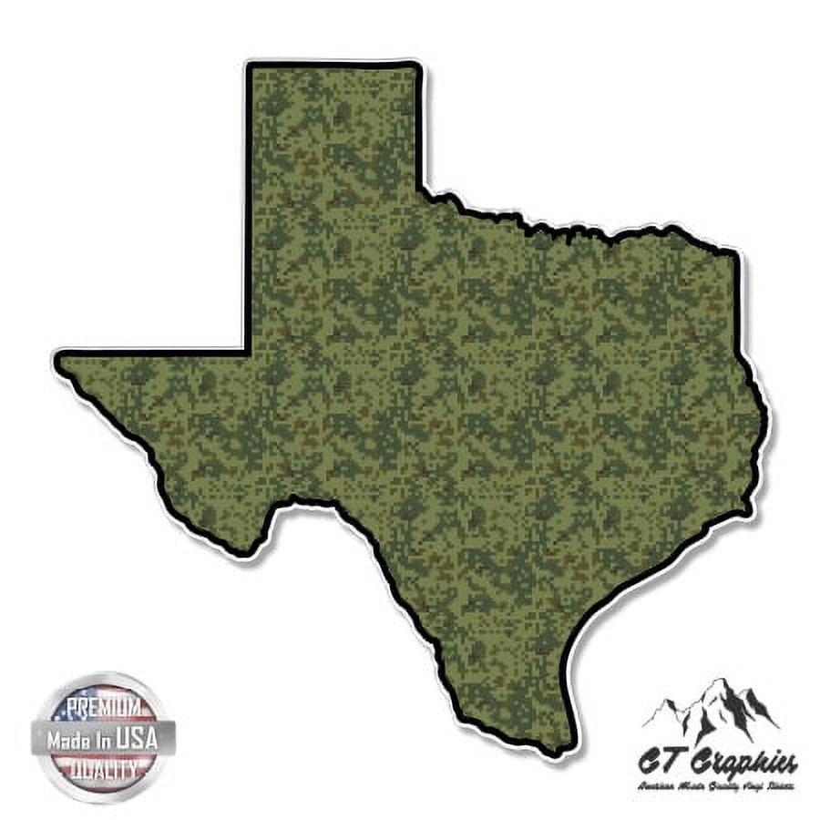 Texas Map Digital Camouflage - 12" Vinyl Sticker Waterproof Decal ...