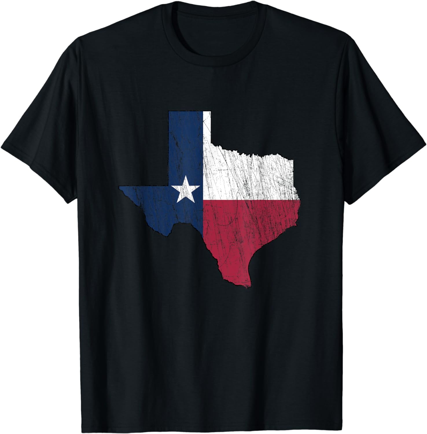 Texas Map - Worn / Distressed Design - Flag of Texas T-Shirt - Walmart.com