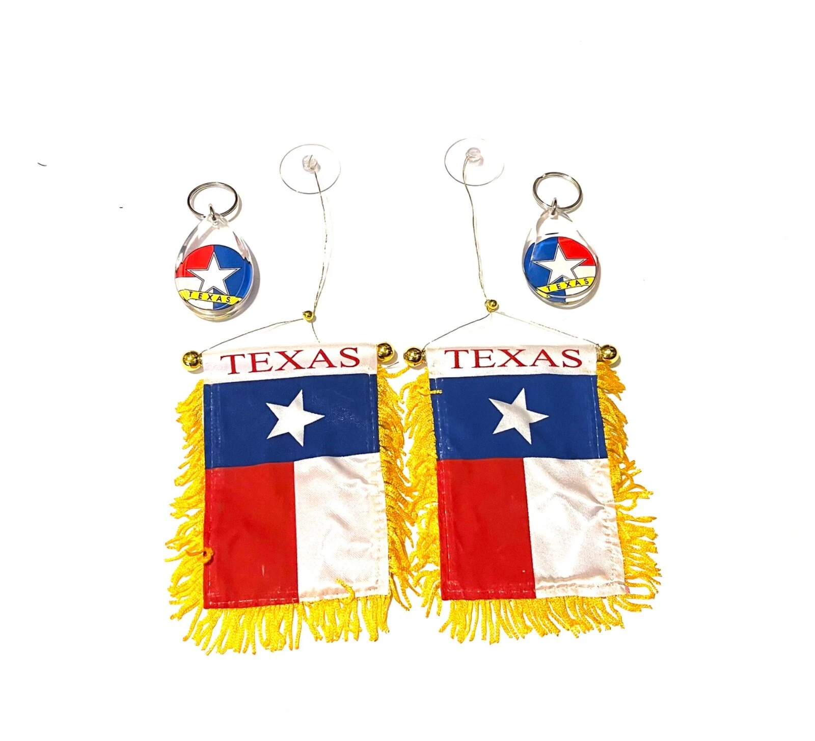 Texas Mini Banner Flag Great For Car, Home Window Mirror With 2 Texas ...