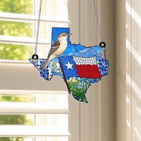 Texas Mockingbird 2D Acrylic Suncatcher - USA Anniversary Decor ...