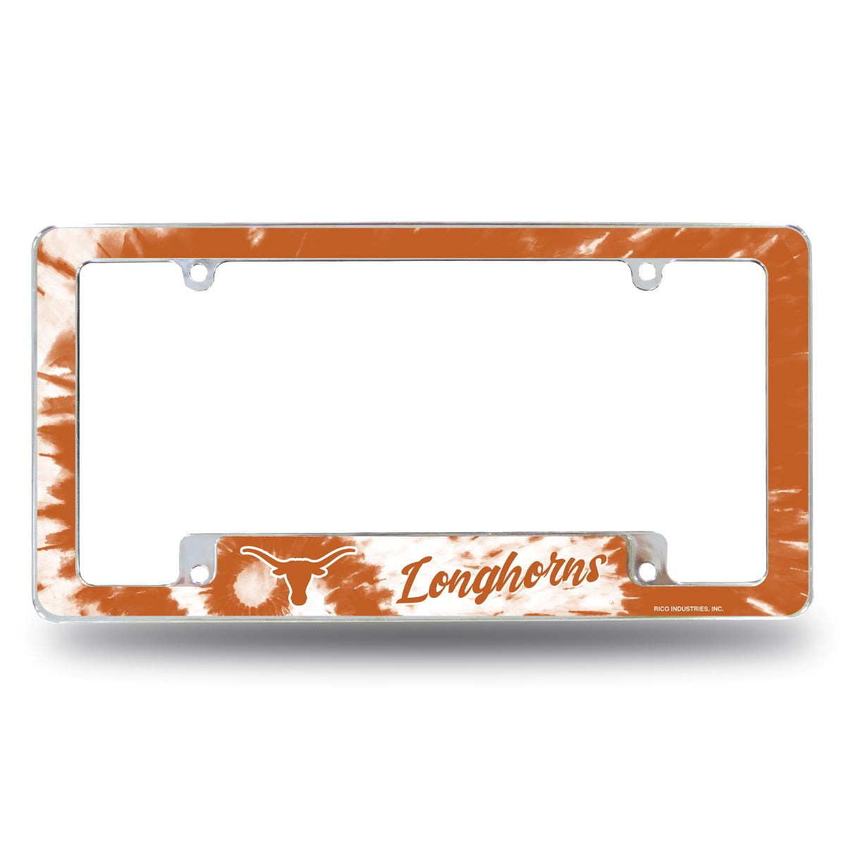 Texas NCAA Longhorns Chrome Metal License Plate Frame with Tie Dye ...