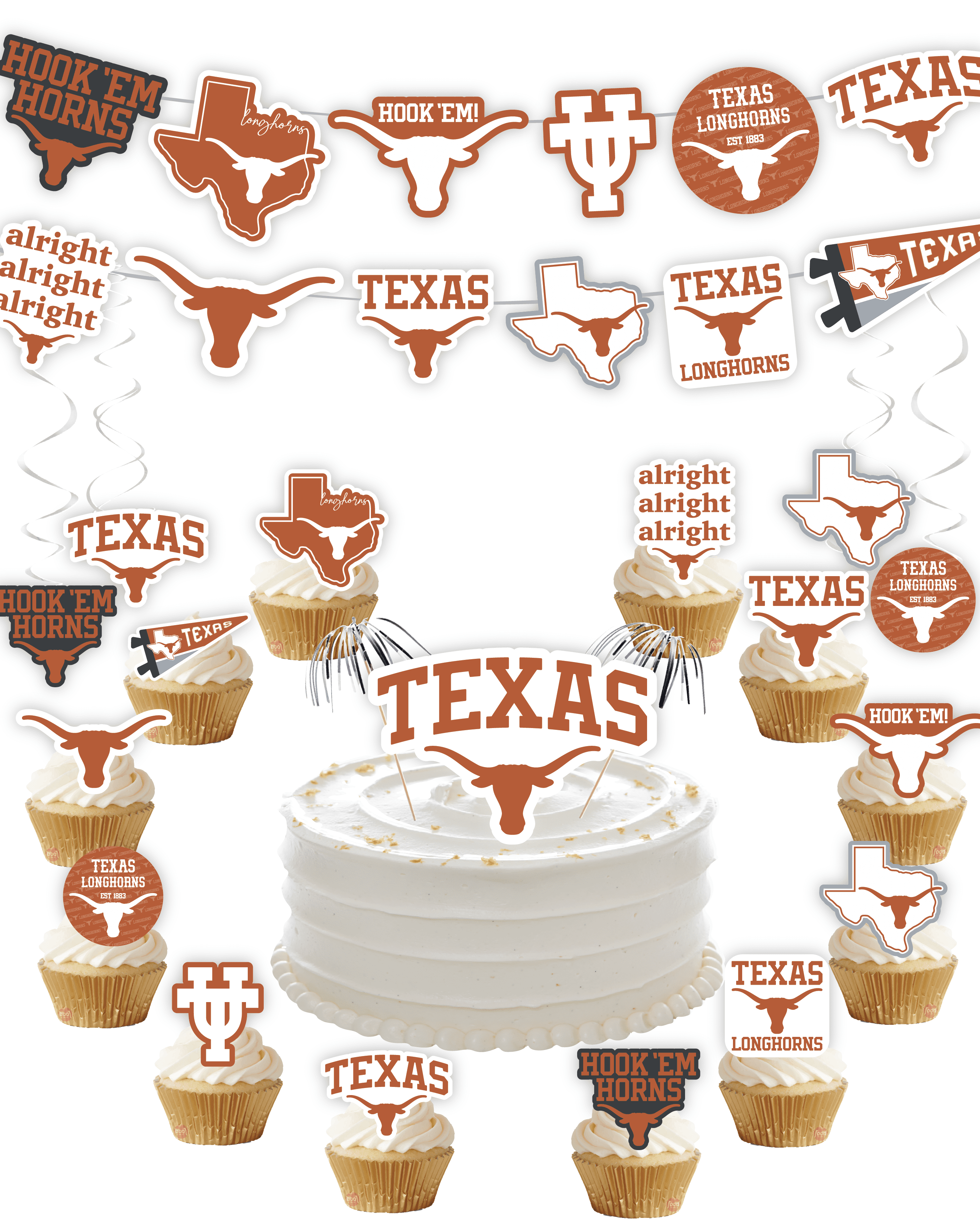 Texas Party Supplies (42 Pieces) for University of Texas Graduation ...