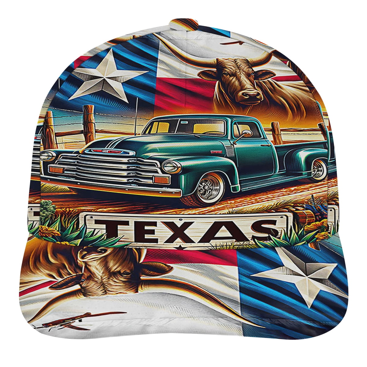 Texas Pickup Truck Texas Longhorn Cattle baseball cap hat - Walmart.com