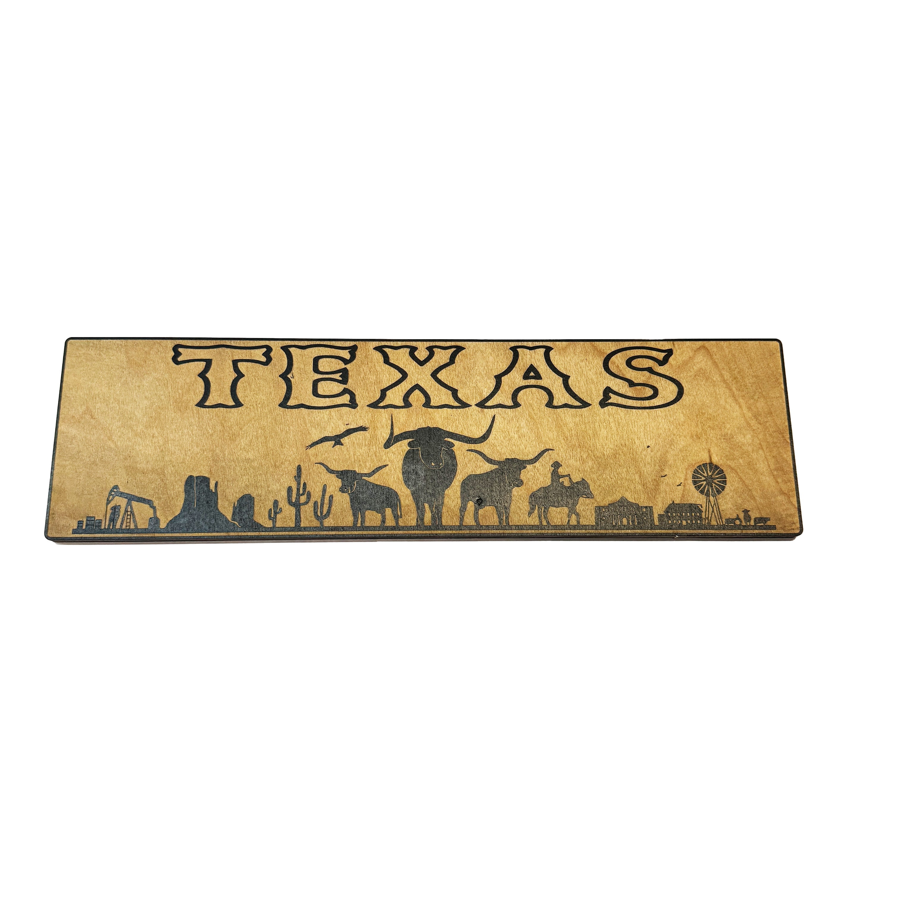 Texas Plaque with Landscape BLACK Sign 3x11 - Walmart.com
