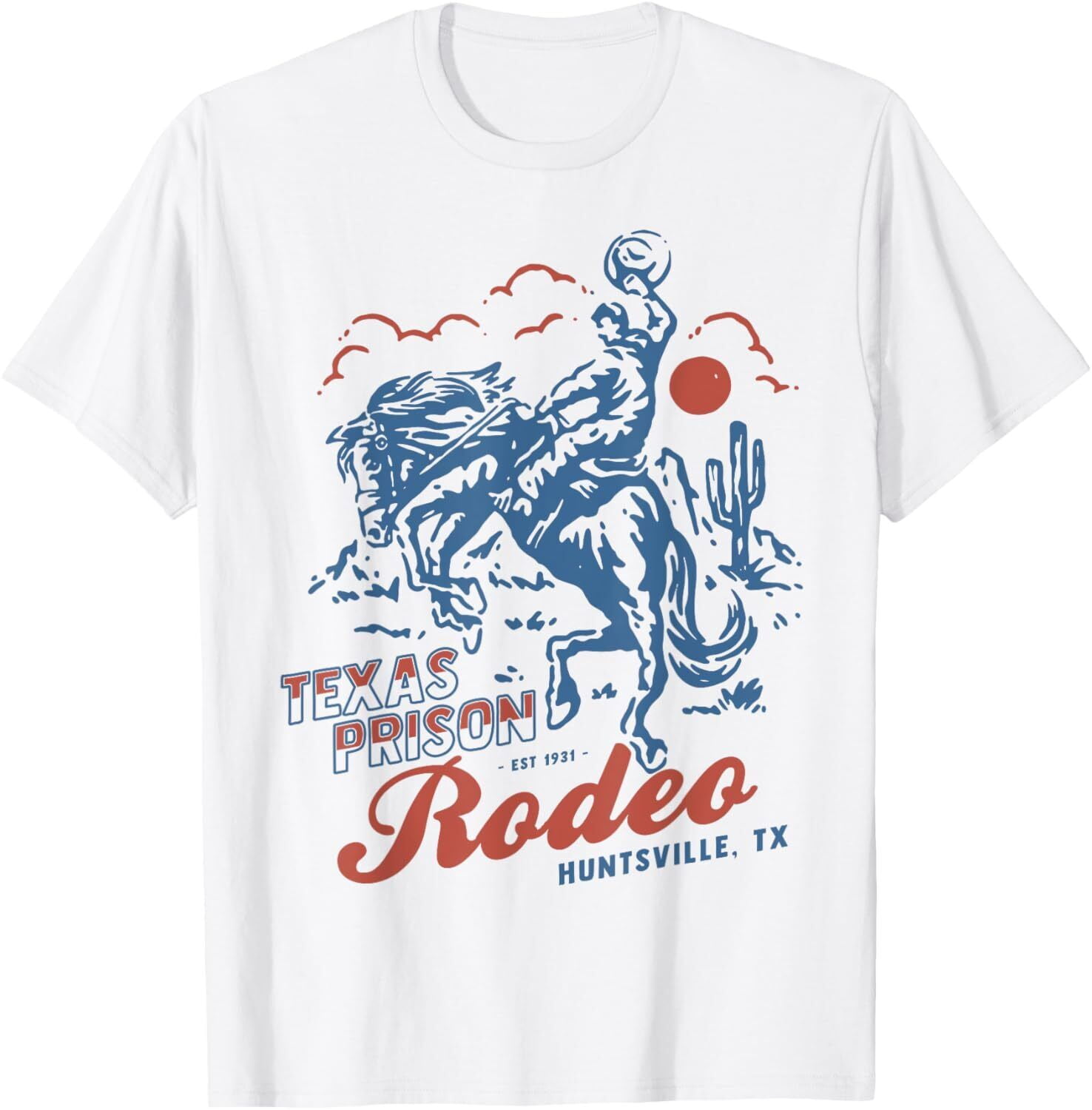 Texas Prison Rodeo Cowboy Western Men Dad Father's Day T-Shirt ...