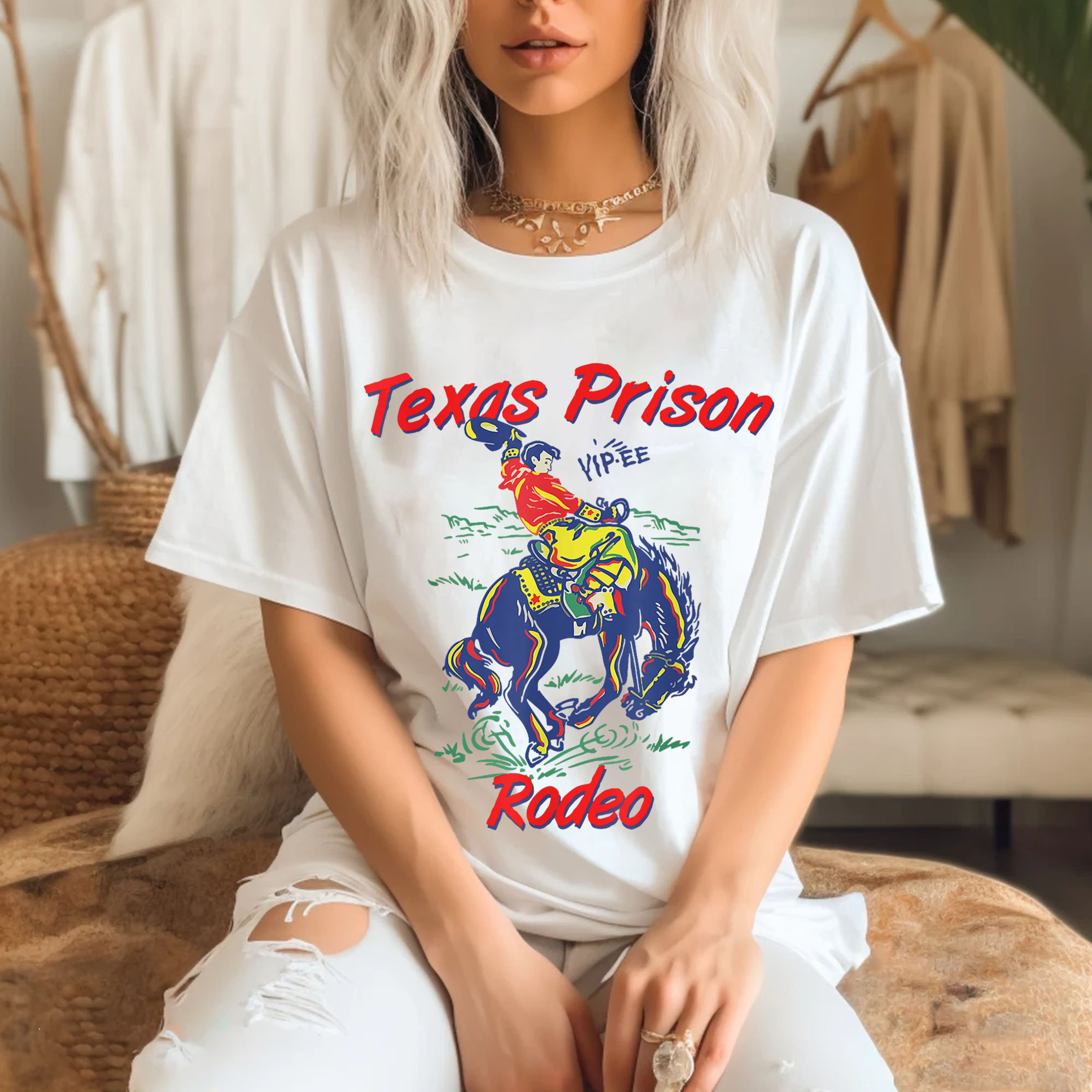 Texas Prison Rodeo Shirt, Western Cowboy T-Shirt, Horse Rider Cowboy ...