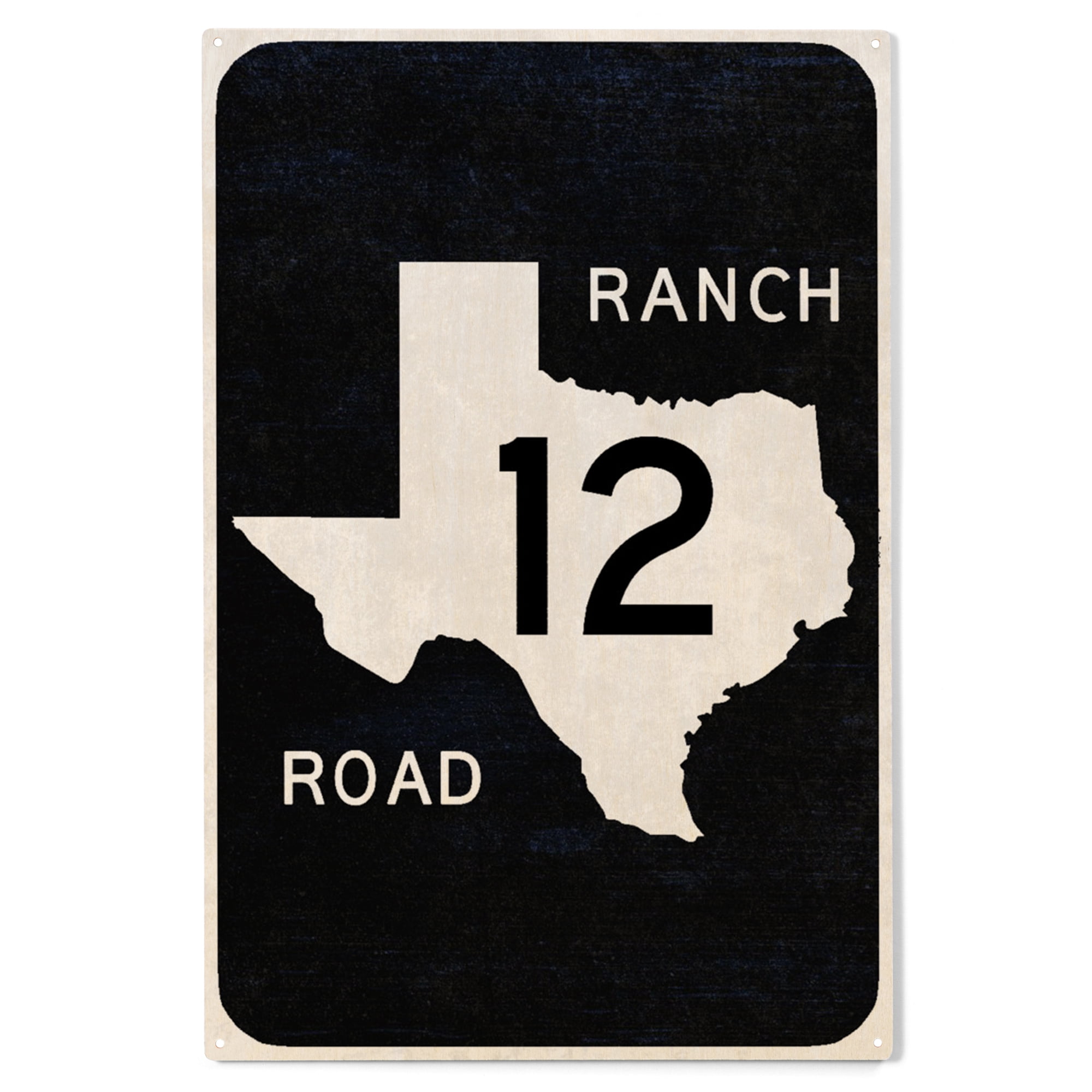 Texas, Ranch Road 12 Sign Birch Wood Wall Sign (10x15 Rustic Home Decor ...
