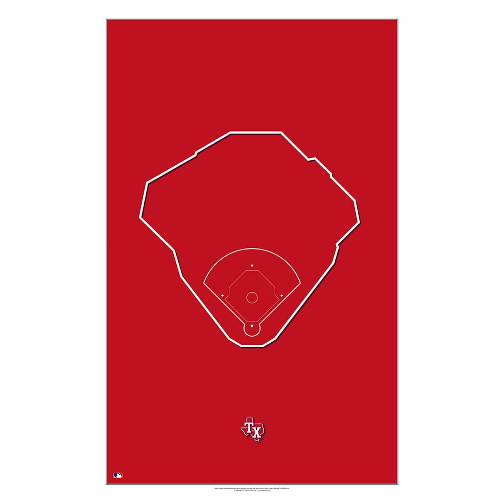 Texas Rangers 11'' x 17'' Outline Ballpark Art Poster - Walmart.com